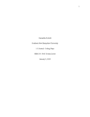 HIM 215 Module 2-2 Worksheet - ICD-10 - HIM 215 Module 2- Michelle ...