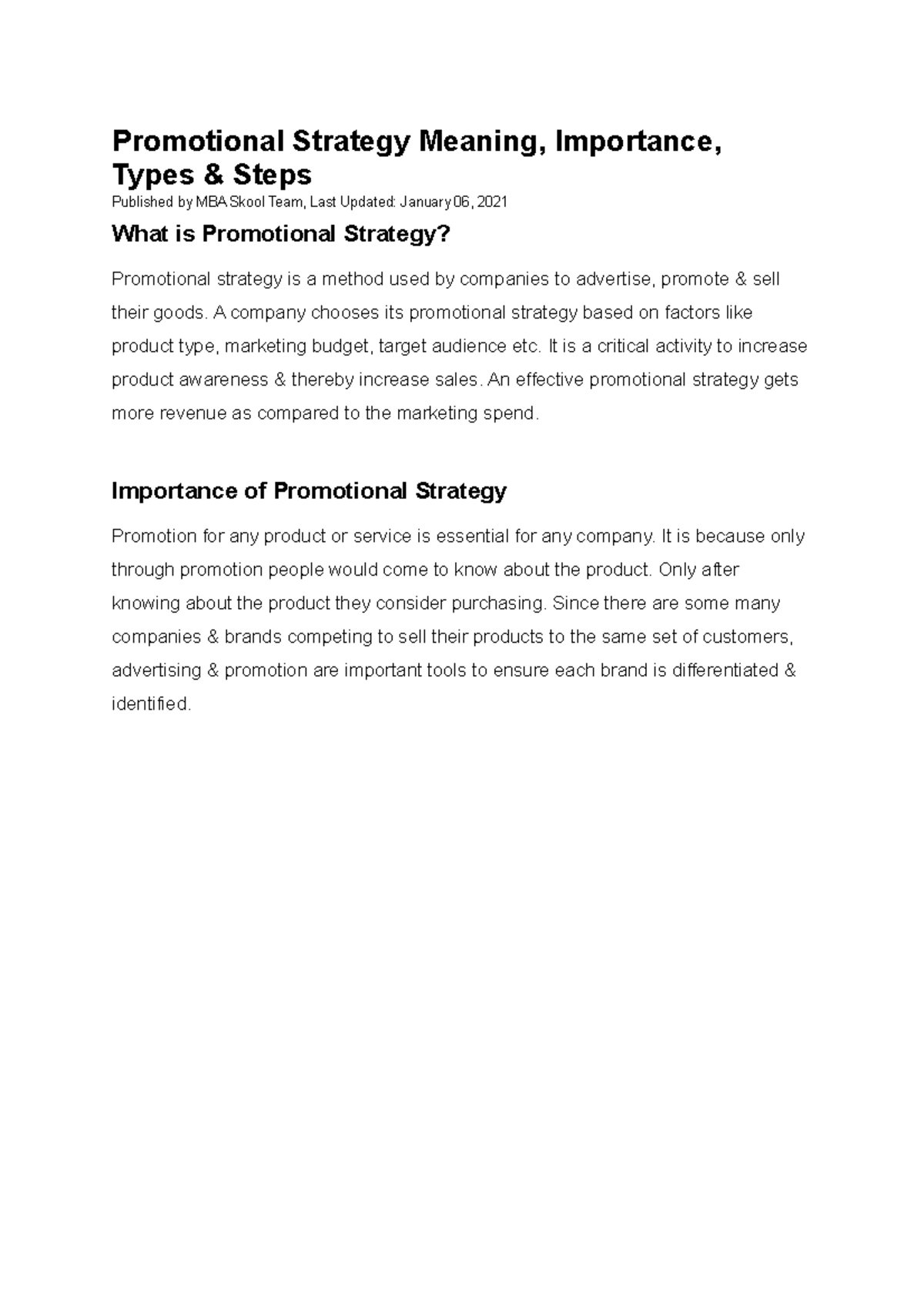 Promotional Strategy Meaning, Importance, Types & Steps - Promotional ...