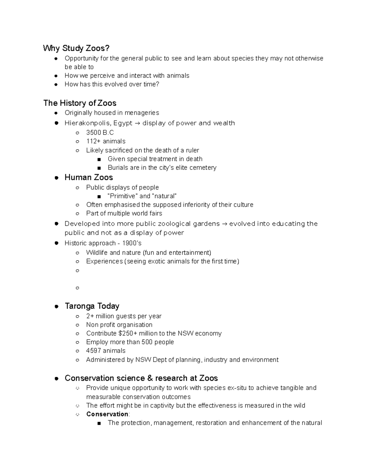 The Evolution of Zoo's across Australia and Global and their ...