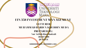 ECO261 Individual Assignment - FACULTY : BUSINESS MANAGEMENT SUBJECT ...