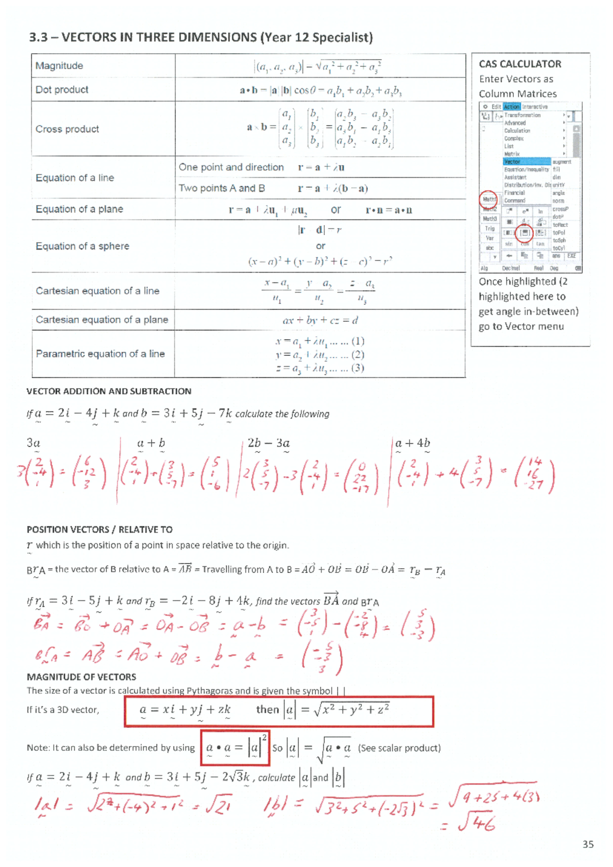 3d vectors prac questions - Studocu