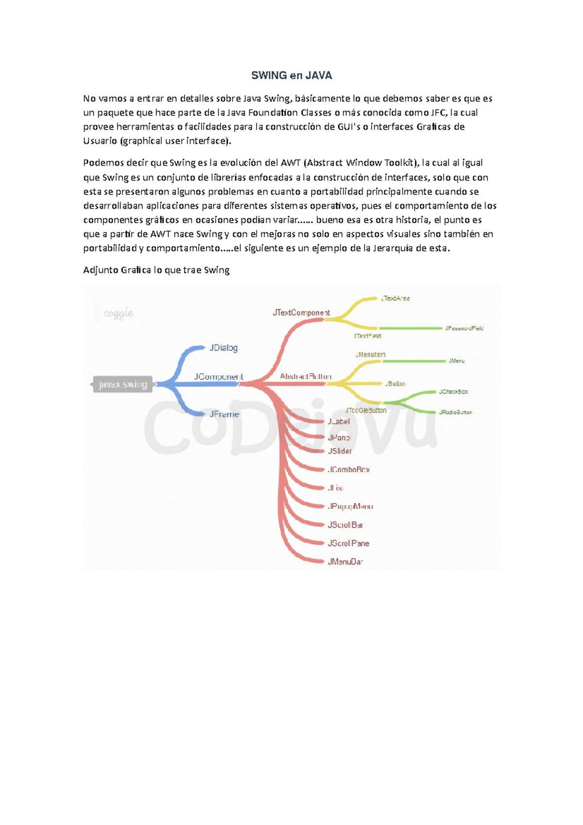 Swing en JAVA - POO - SMANA1 - SWING en JAVA No vamos a entrar en ...