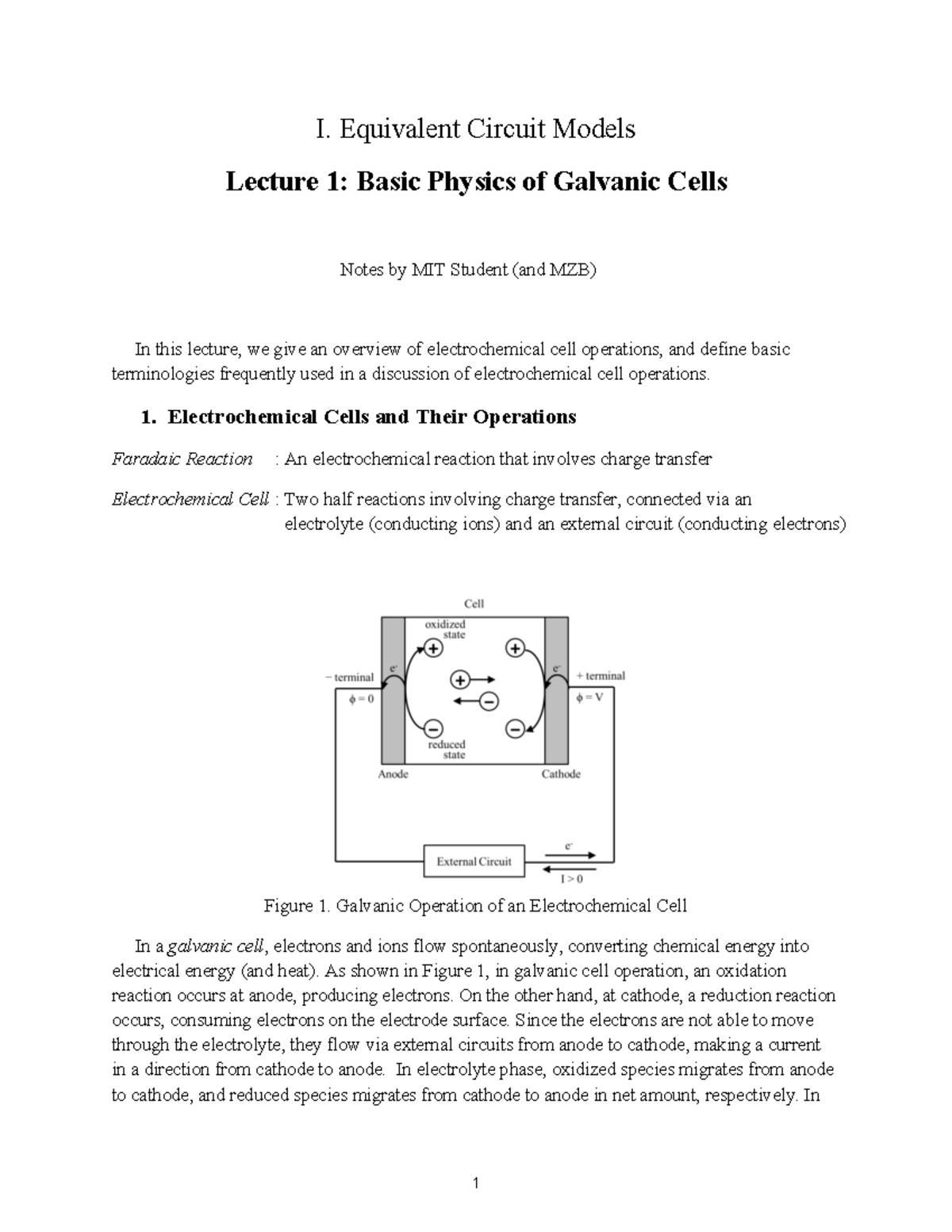 Electrochemical Energy Conversion - I. Equivalent Circuit Models ...