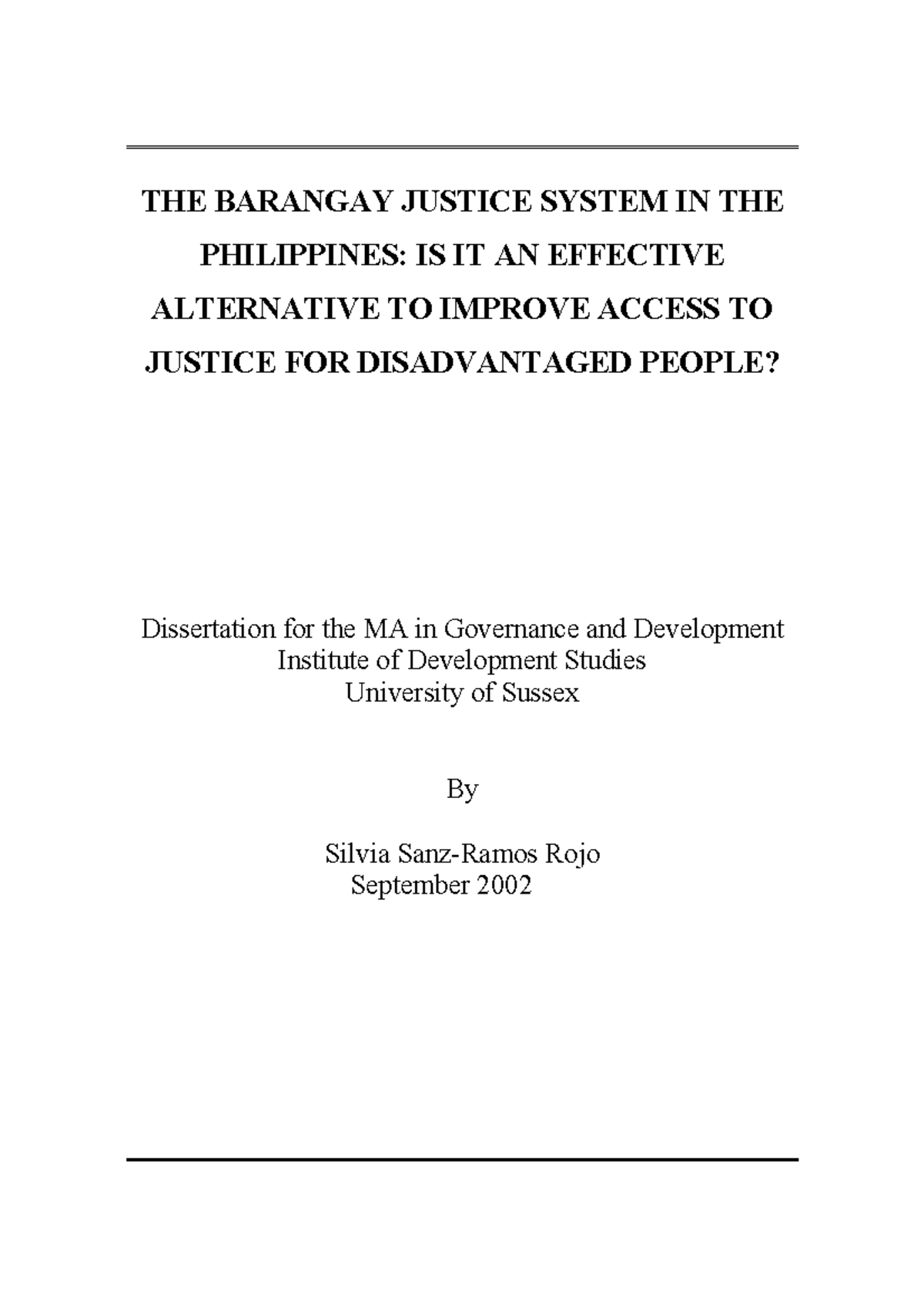 THE Barangay Justice System IN THE Phili - THE BARANGAY JUSTICE SYSTEM ...