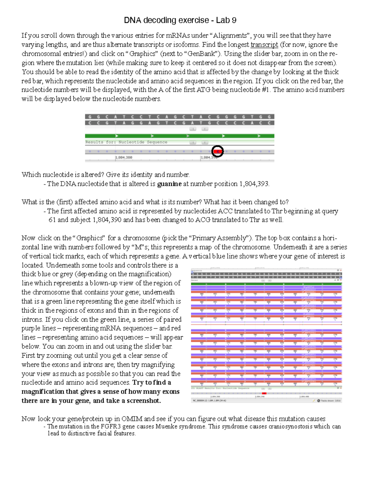 Dna Decoding Exercise Lab 9 If You Scroll Down Through The Various Entries For Mrnas Under