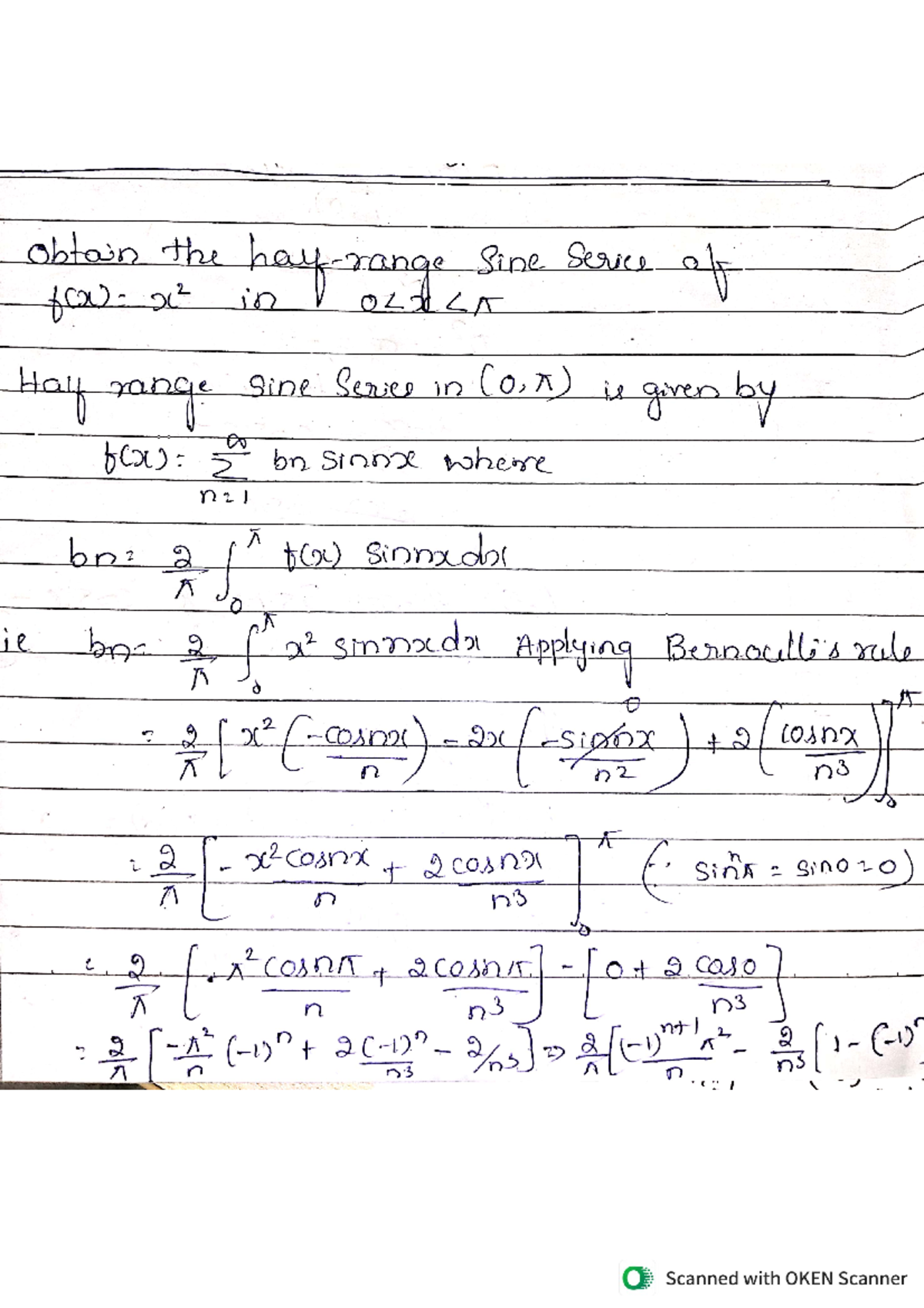 Fourier half range sine and cosine series - Bachelor of science - Studocu