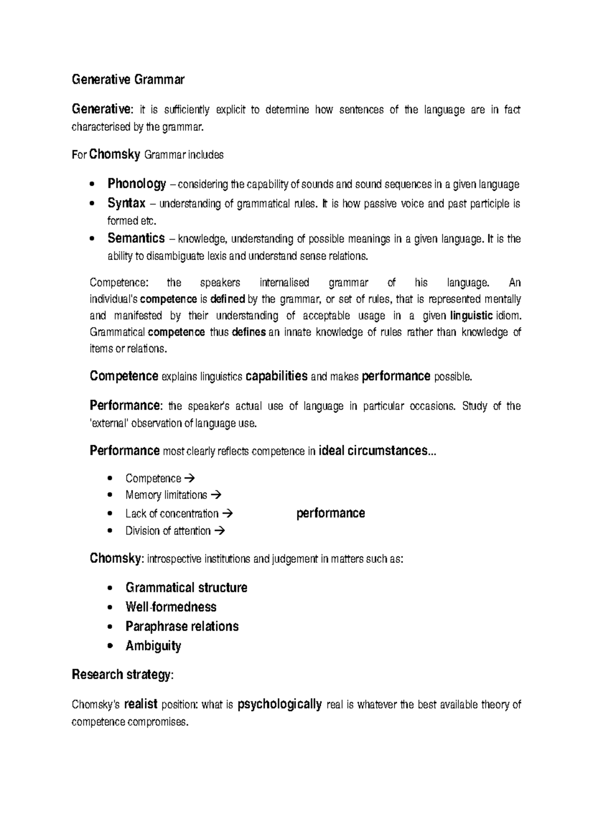 Generative Grammar - Summary Exploring English Language - Generative ...