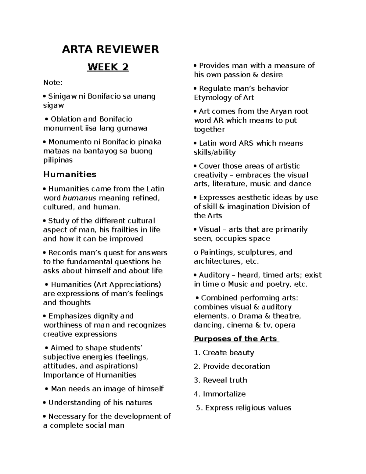 ARTA Reviewer - LESSON 1-6 SHARE YOUR KIND HEARTS AND CLICK THE THUMBS ...