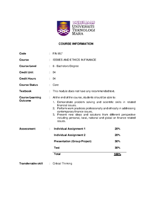 FIN552 Group Assignment - FACULTY BUSINESS AND MANAGEMENT BACHELOR IN ...