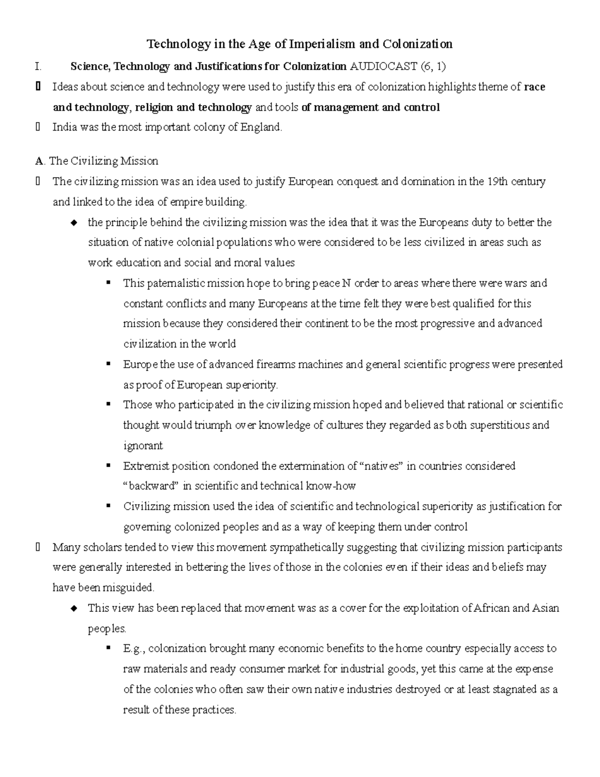 UNIT 6- Technology in the Age of Imperialism and Colonization - Science ...