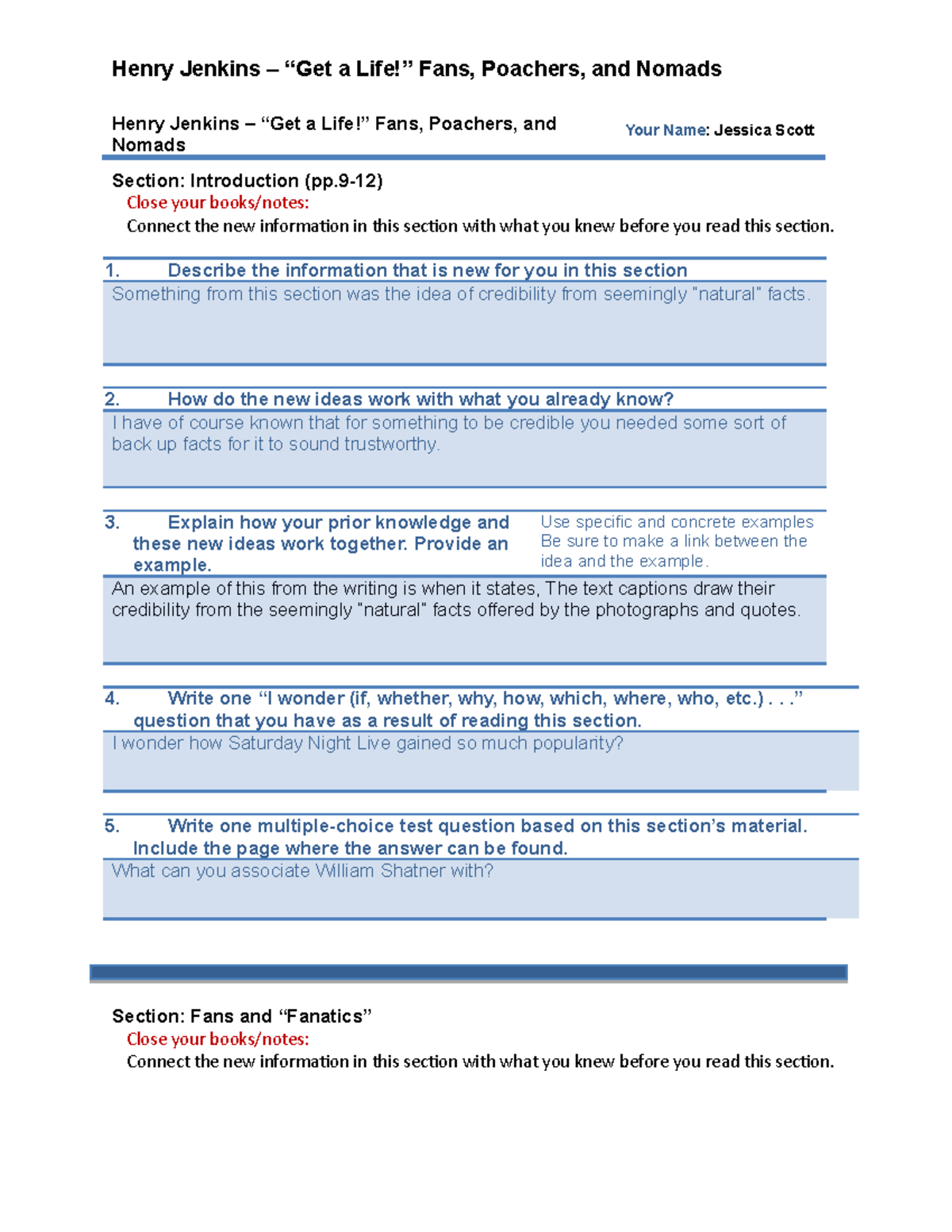 Jessica Scott 9.2 Reading Learning Activity-Jenkins - Henry Jenkins ...