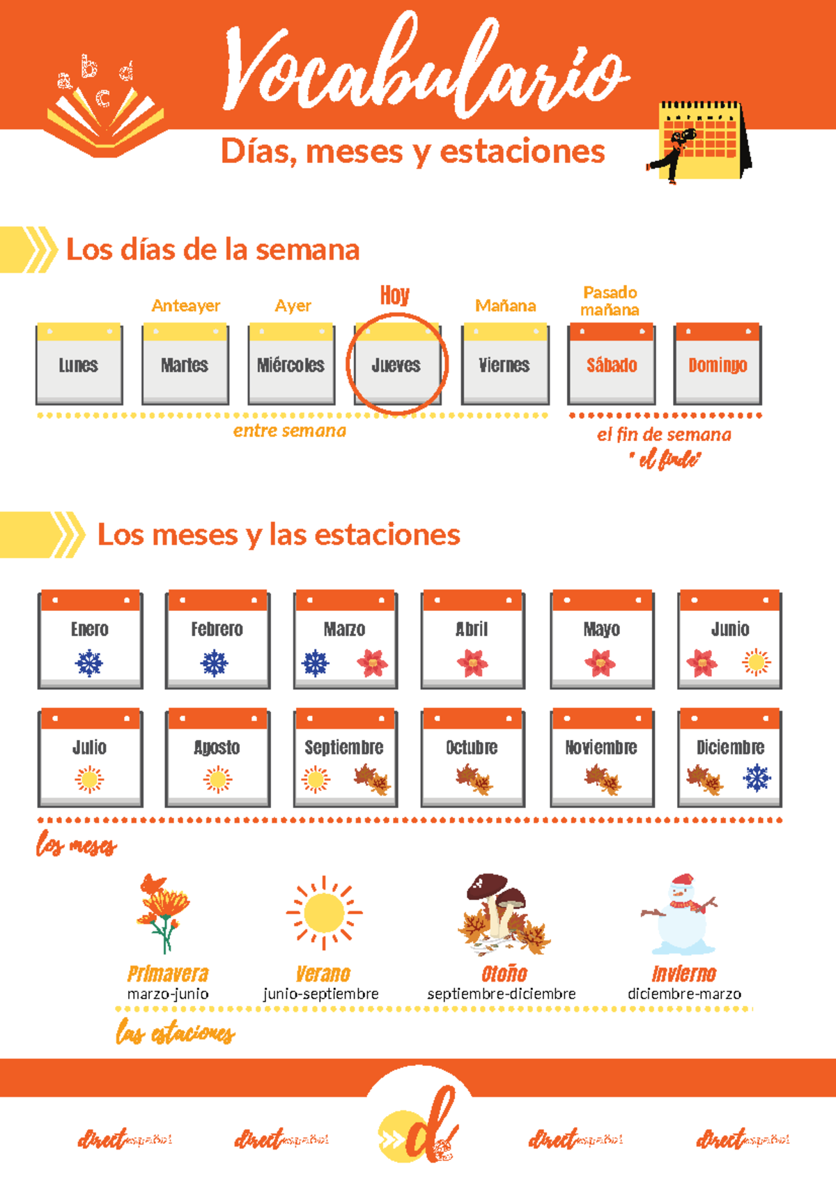 16-La fecha, dias de la semana, meses del año-24-02-2024 - d ee Jueves ...