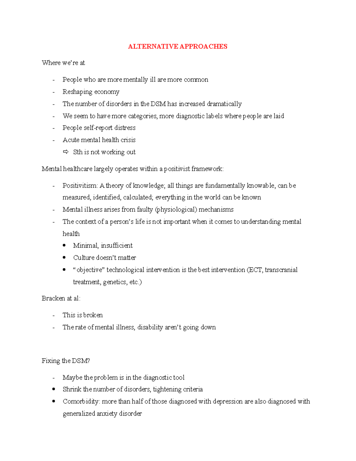 Lecture 12 - Alternative Approaches - ALTERNATIVE APPROACHES Where at ...