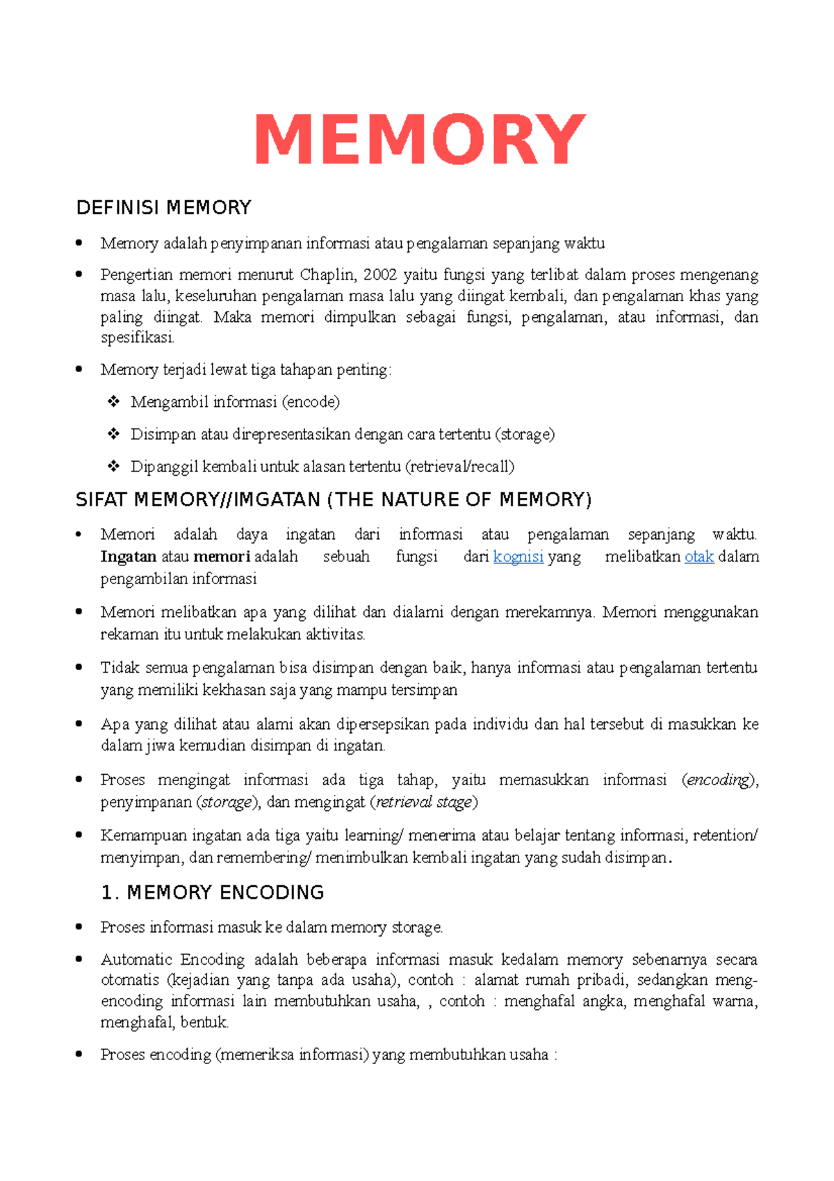 Bab 7 Memori - The Science of Psychology: an Appreciative View - MEMORY ...