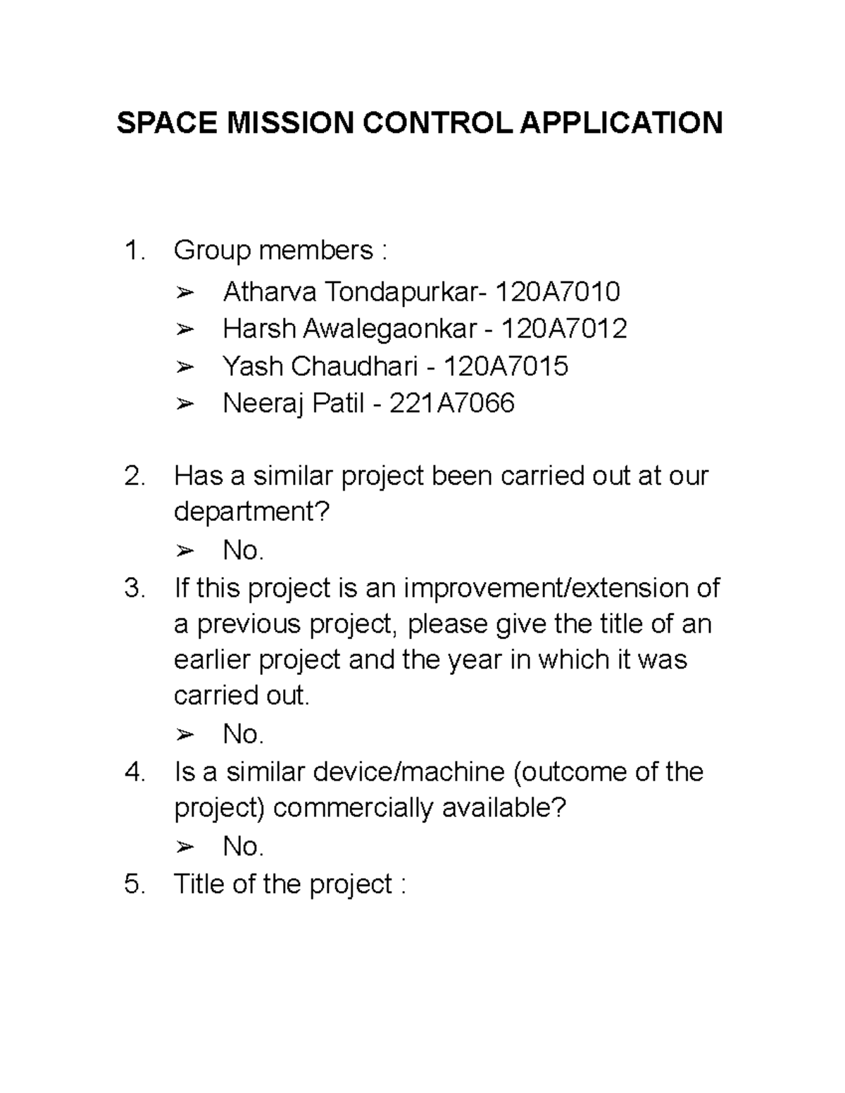 Proposal 1 - Space Mission Control Application - SPACE MISSION CONTROL ...