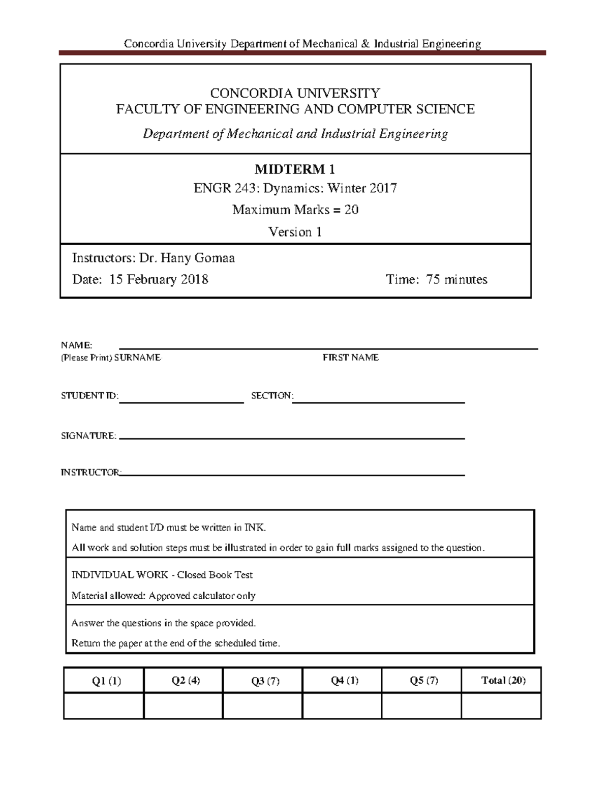 Midterm 1 Answers Warning Tt Undefined Function 32 Name Please Print Surname· First