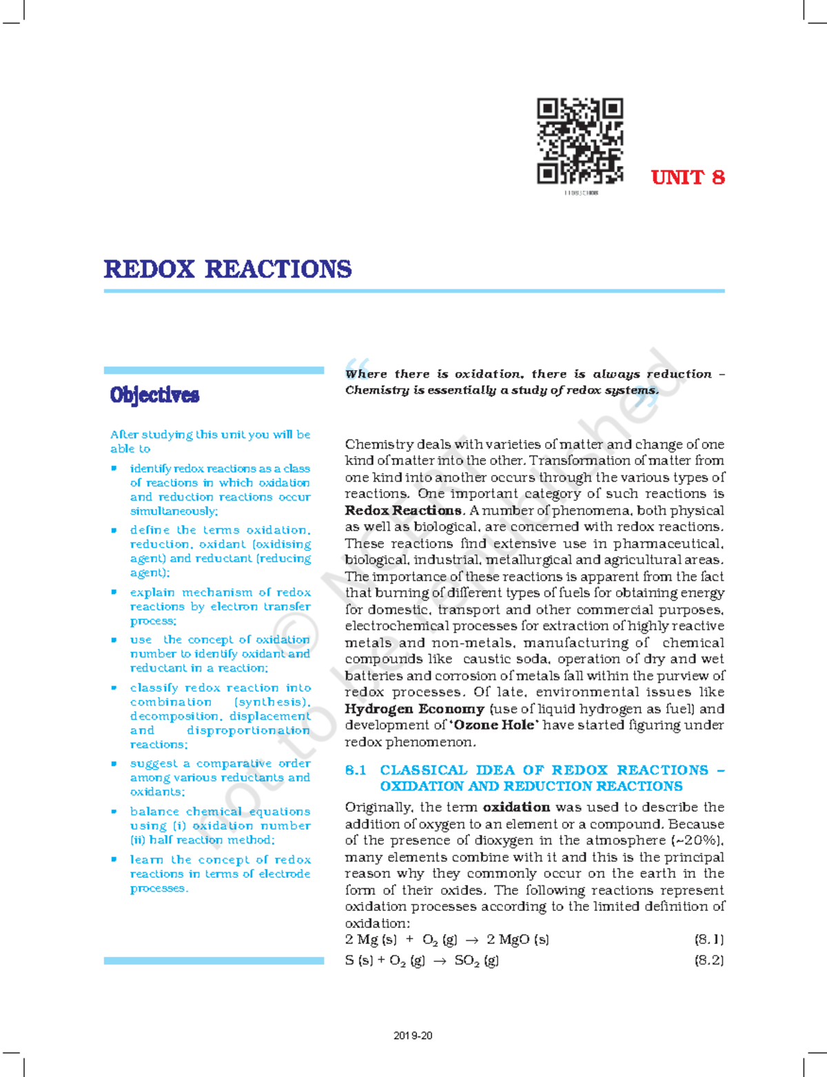Redox-REAC - redoc reaction - REDOX REACTIONS 263 Chemistry deals with ...