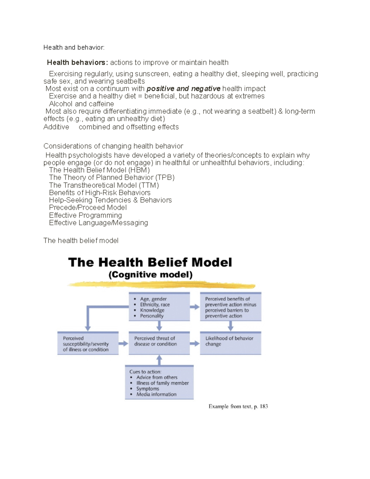 Health psychology unit 2 - Health and behavior: Health behaviors ...