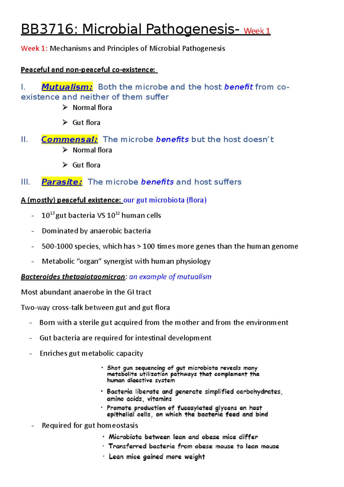 Week 1 Microbial pathogenesis - BB3716: Microbial Pathogenesis- Week 1 ...