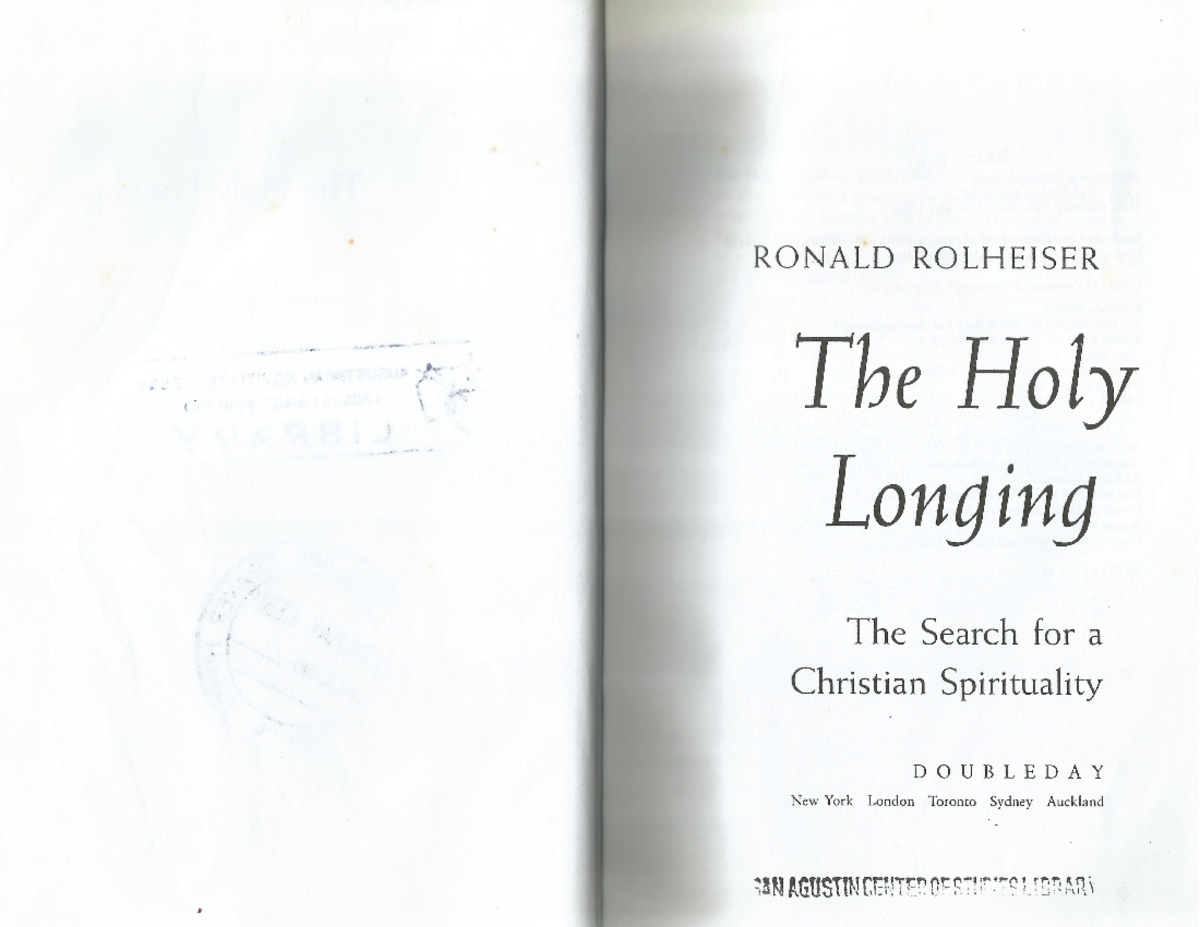 Holy Longing Chapter 1 - BENEDICTINE LECTURES - masters in business and ...