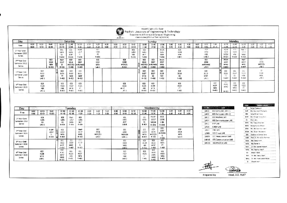 Class-routine 3 - Class routine - Light is Our Guide Rajshahi ...