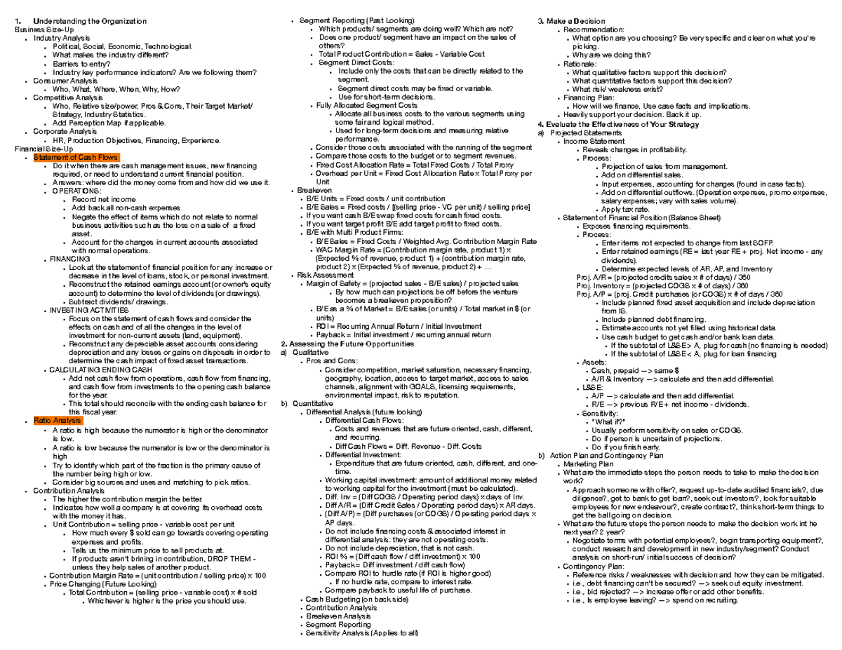 2257 Final Cheat Sheet-1 - Understanding the Organization Business Size ...