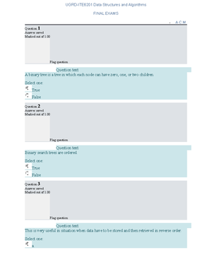 Data Structures Algorithms Midterm Exam - ANSWER QUESTIONS True A bank simulation of its teller ...