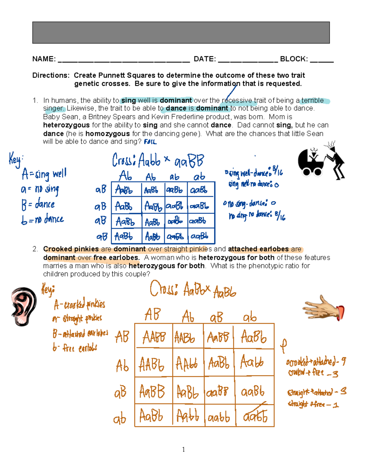Homework Two Trait Crosses - NAME ...