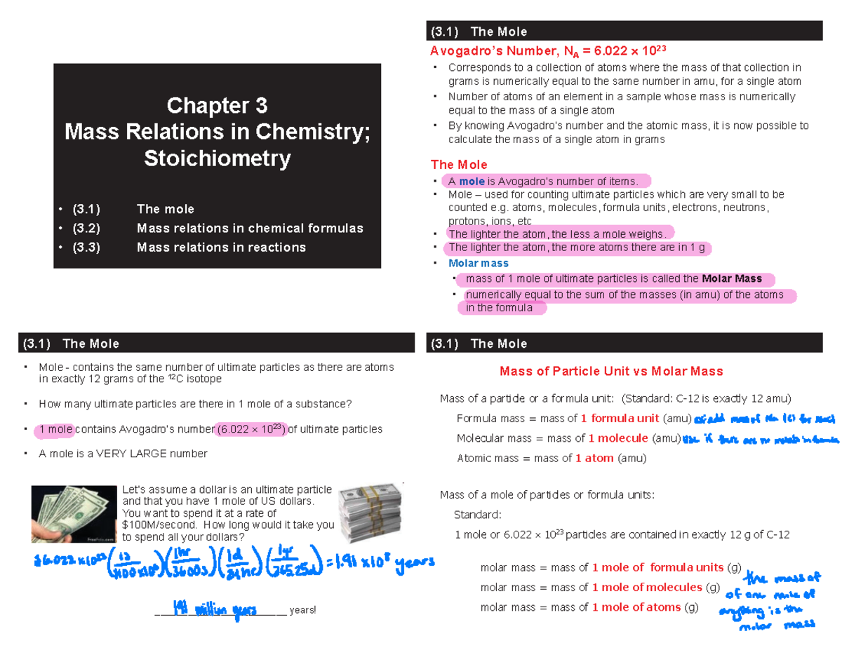 Chapter 3 2023-04-04 16 22 02 - Chapter 3 Mass Relations in Chemistry ...