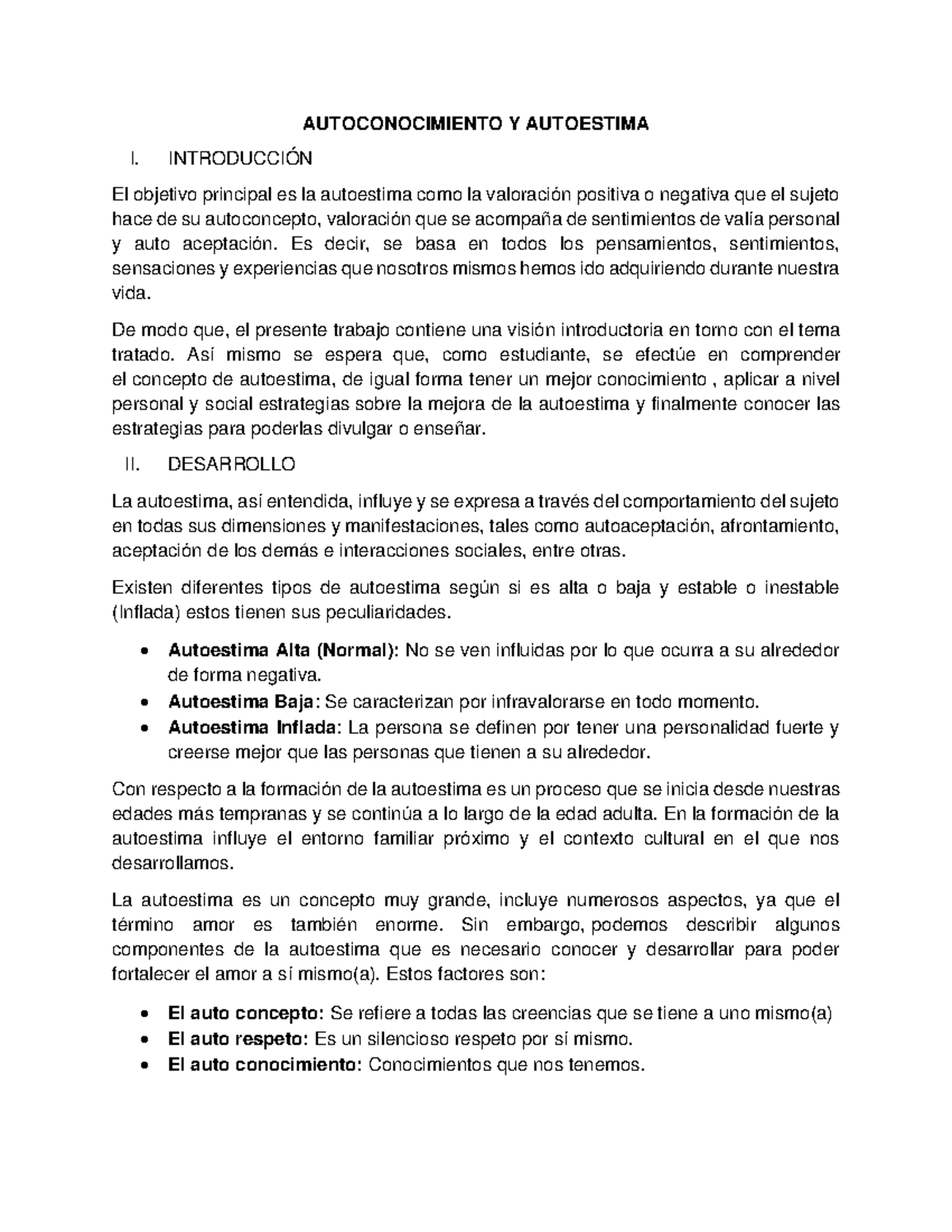 UN1 ACT1 Sintesis - Nota: 10 - AUTOCONOCIMIENTO Y AUTOESTIMA I ...