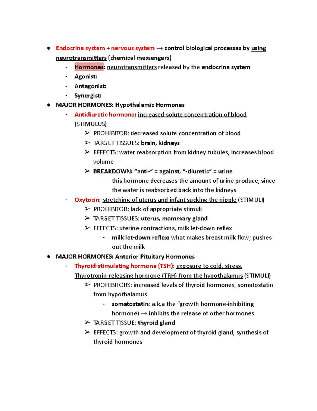 UNIT 1 review - BIO 169 Heart Cardiovascular System - Endocrine system ...