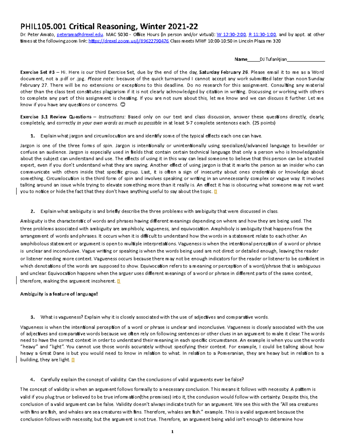 Homework 3 With Corrections - PHIL105 Critical Reasoning, Winter 2021 ...