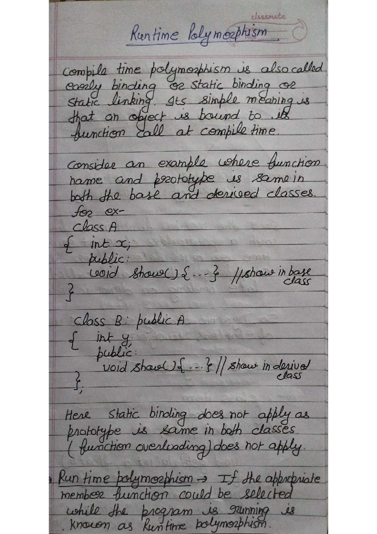 Unit 5 Part 1 Polymorphism Virtual Function To Implement The Run Time Polymorphism There Is