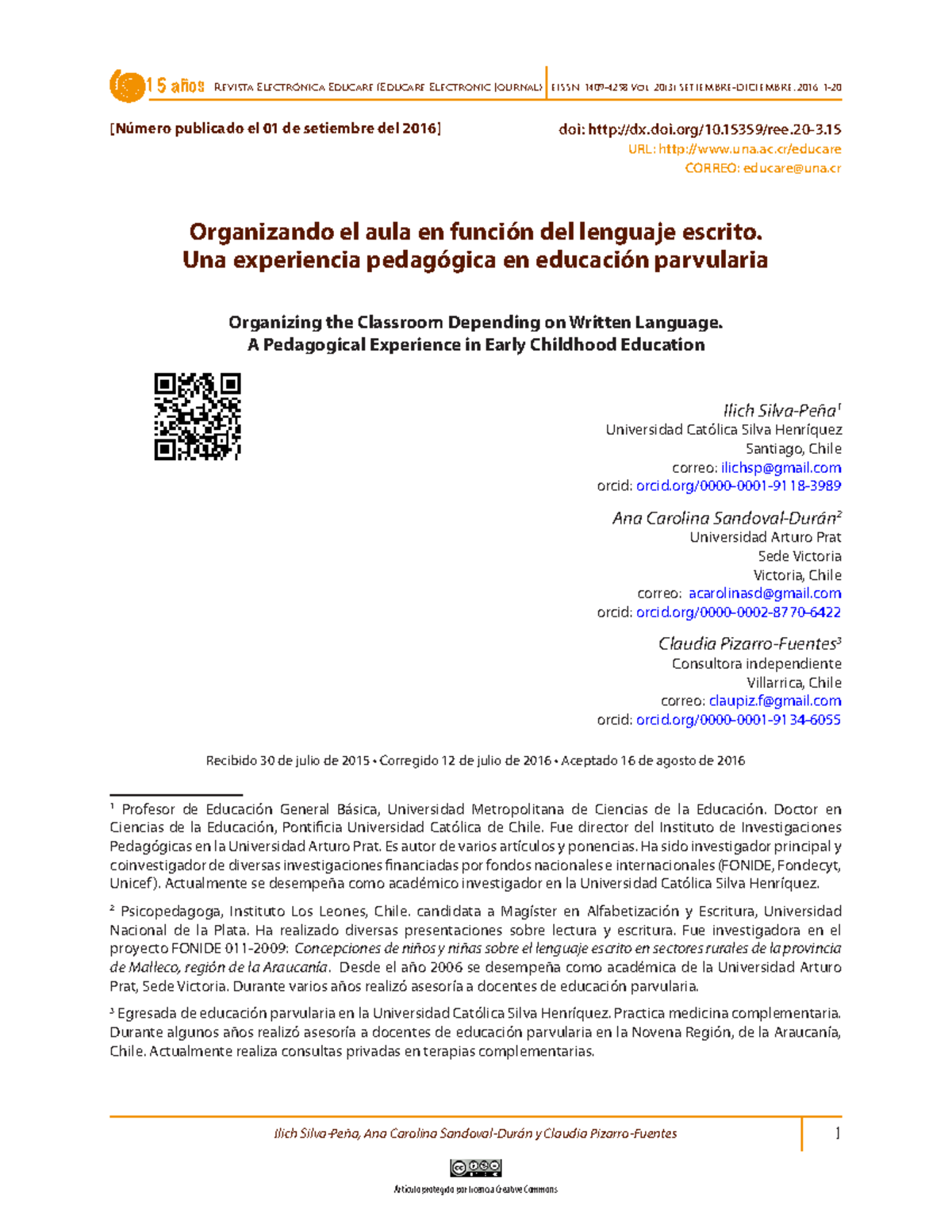Organizando el aula en funcion del lengu - doi: dx.doi/10.15359/ree.20 ...