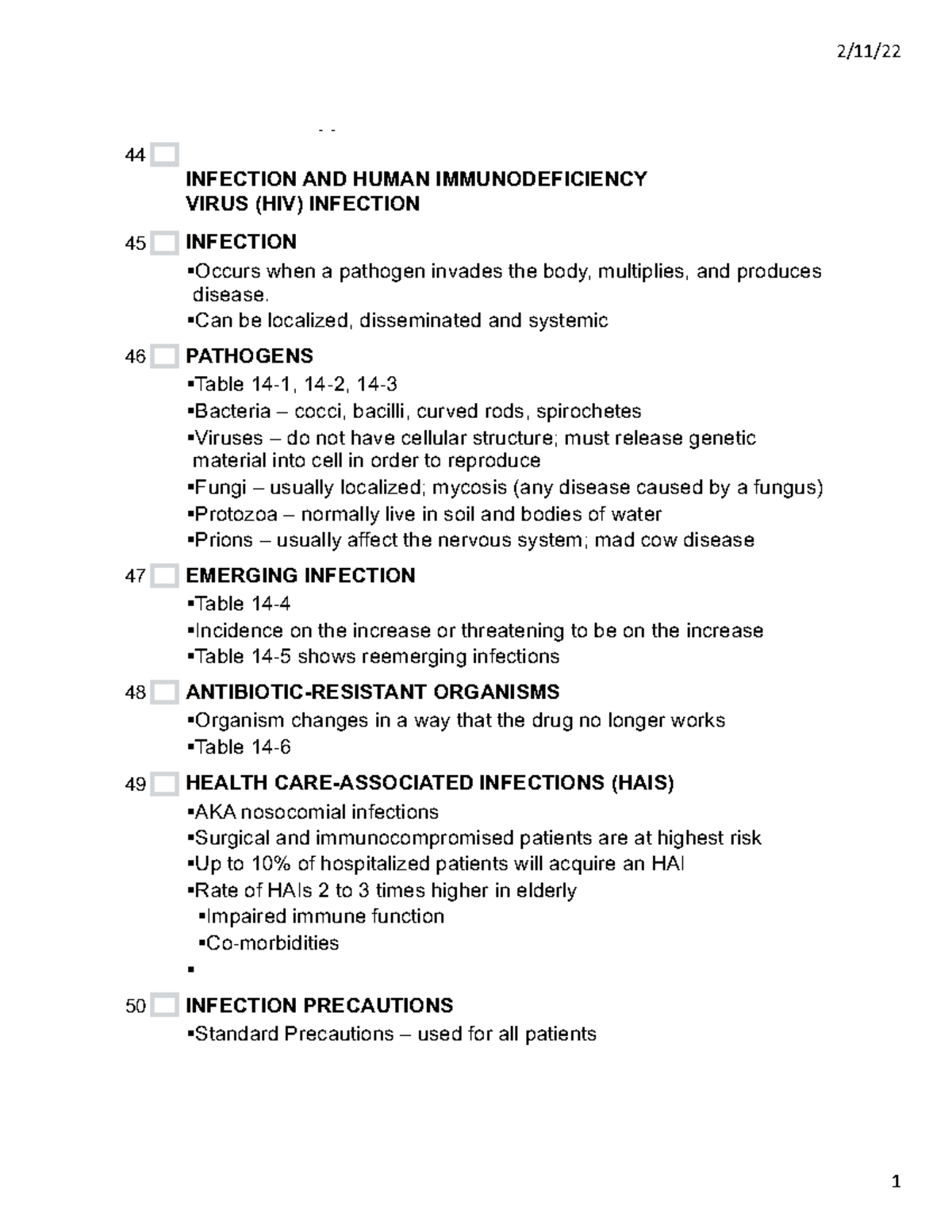 Infection Outline - §Infection is biggest concern INFECTION AND HUMAN ...