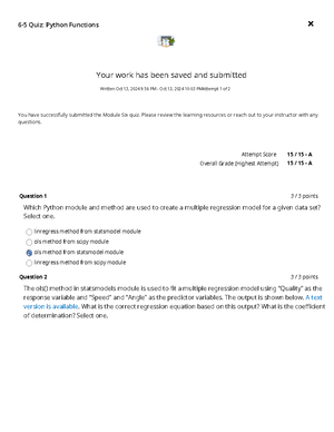 MAT 243 Module Five Quiz Question Seven Text Version - In the normal output, the items are ...