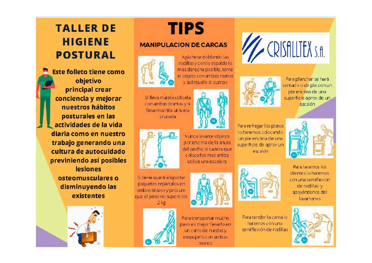 Folleto Higiene Postural - sg-sst formato - Studocu