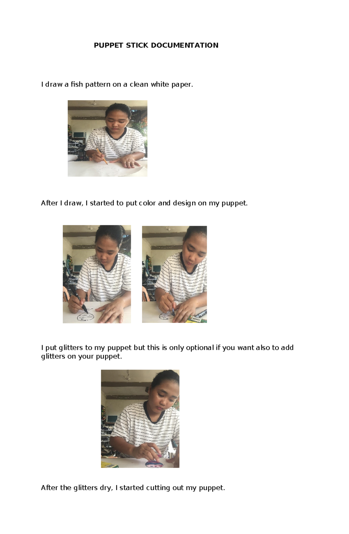 Puppet Stick Documentation - Social education - PUPPET STICK DOCUMENTATION I draw a fish pattern ...