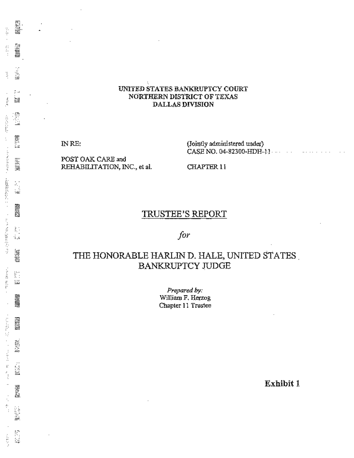 Trustees Report - Bankruptcy Court Assignment - BLAW 3391 - Studocu