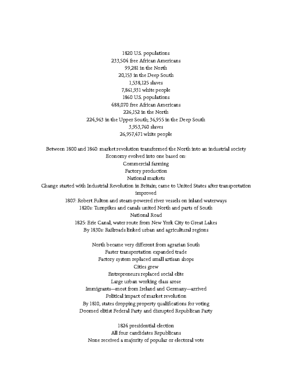 Free Black People in Antebellum Part 1 - 1820 U. populations 233,504 ...