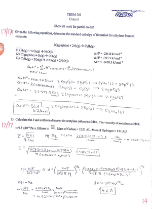 Chem 301 Exam 2 - CHEM 301 - Studocu