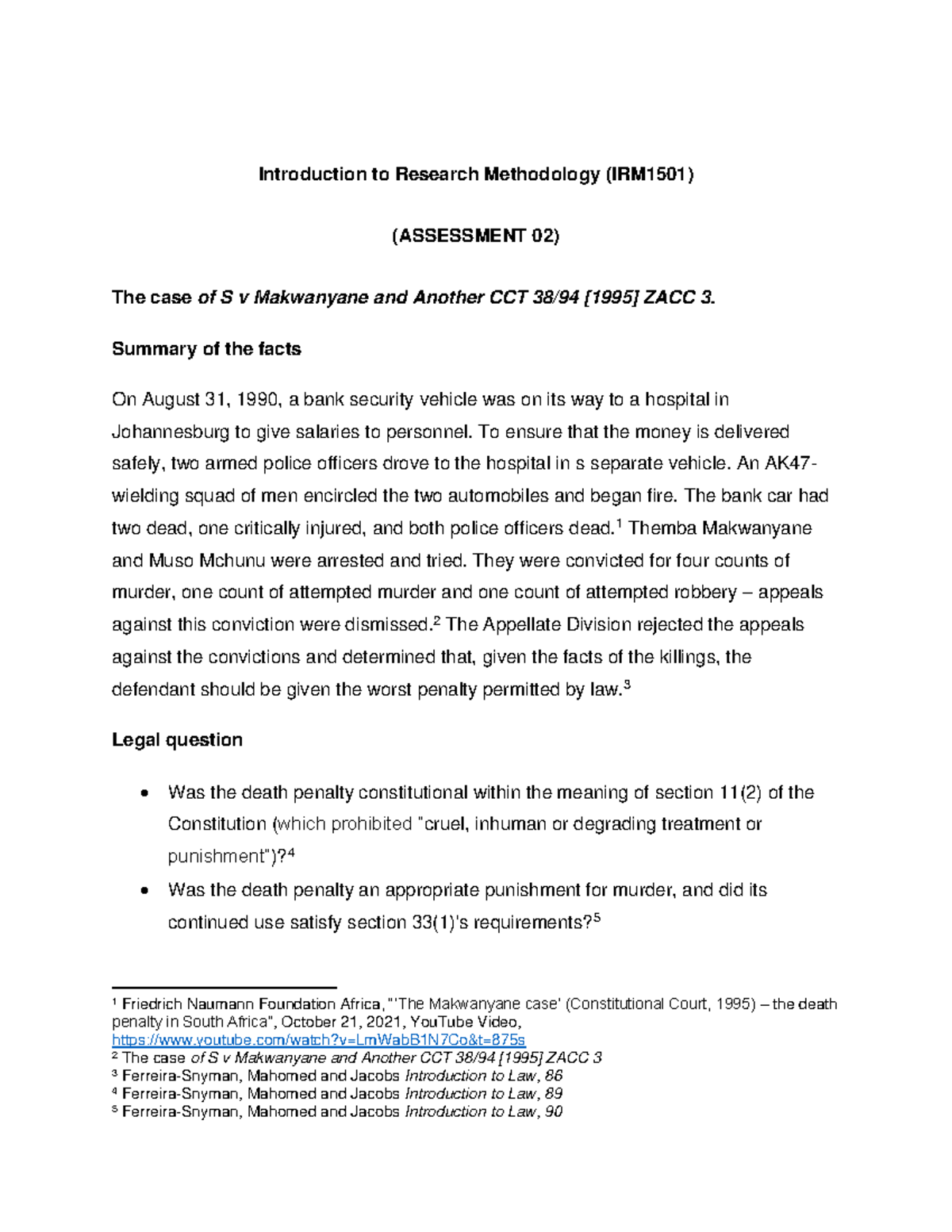 IRM1501 Assessment 02 - Introduction to Research Methodology (IRM1501 ...