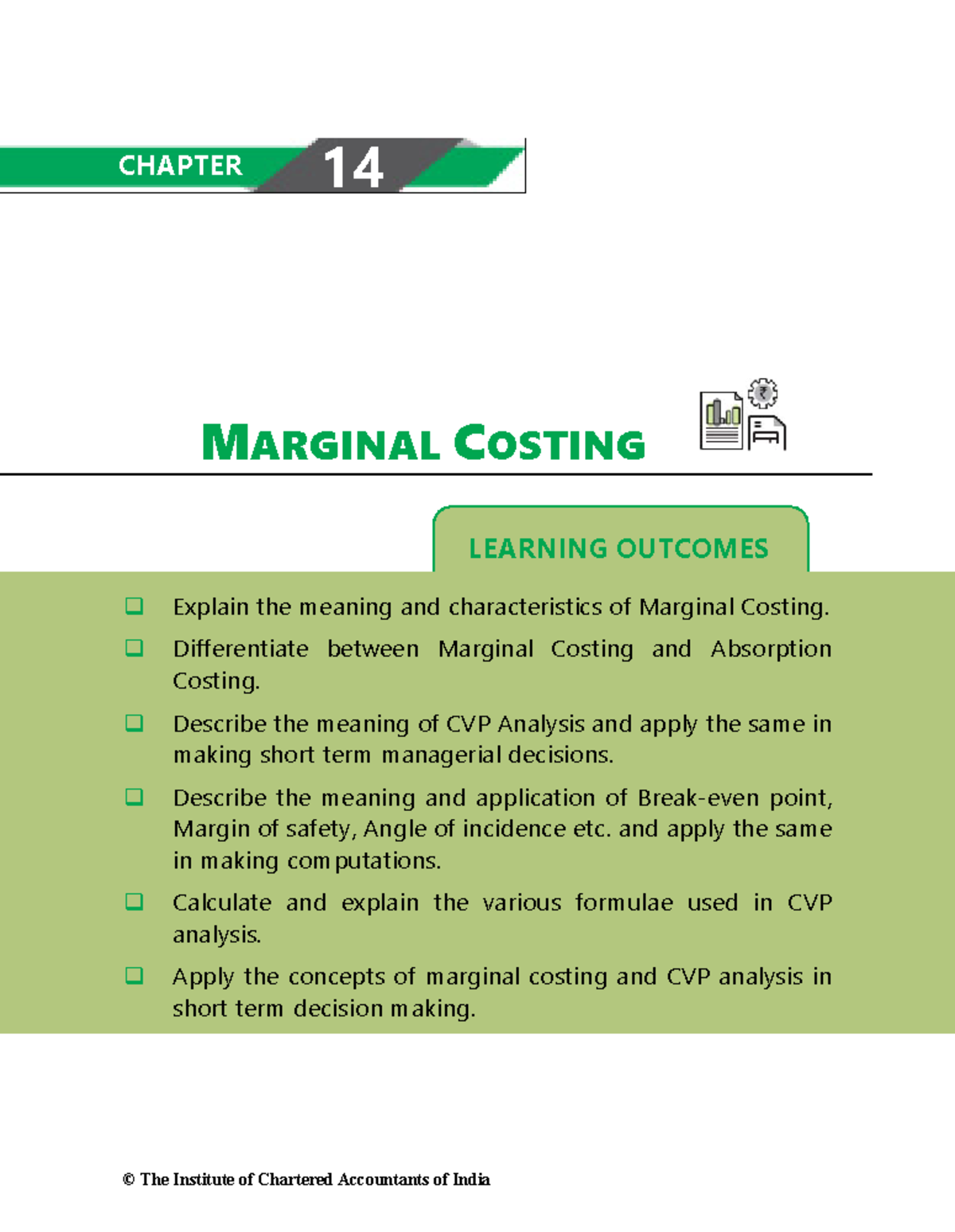 Marginal-Costing (cost accounting) - LEARNING OUTCOMES MARGINAL COSTING ...