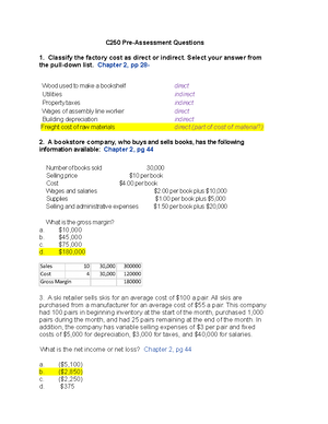 D101 PA Review with answers and formulas - Job order costing- When is ...
