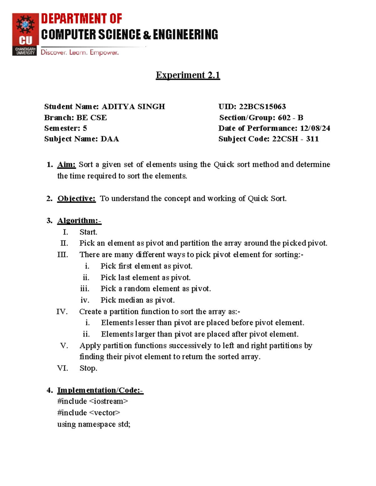 Daa5 - fgdfgfdgdg - DEPARTMENT OF COMPUTER SCIENCE & ENGINEERING ...