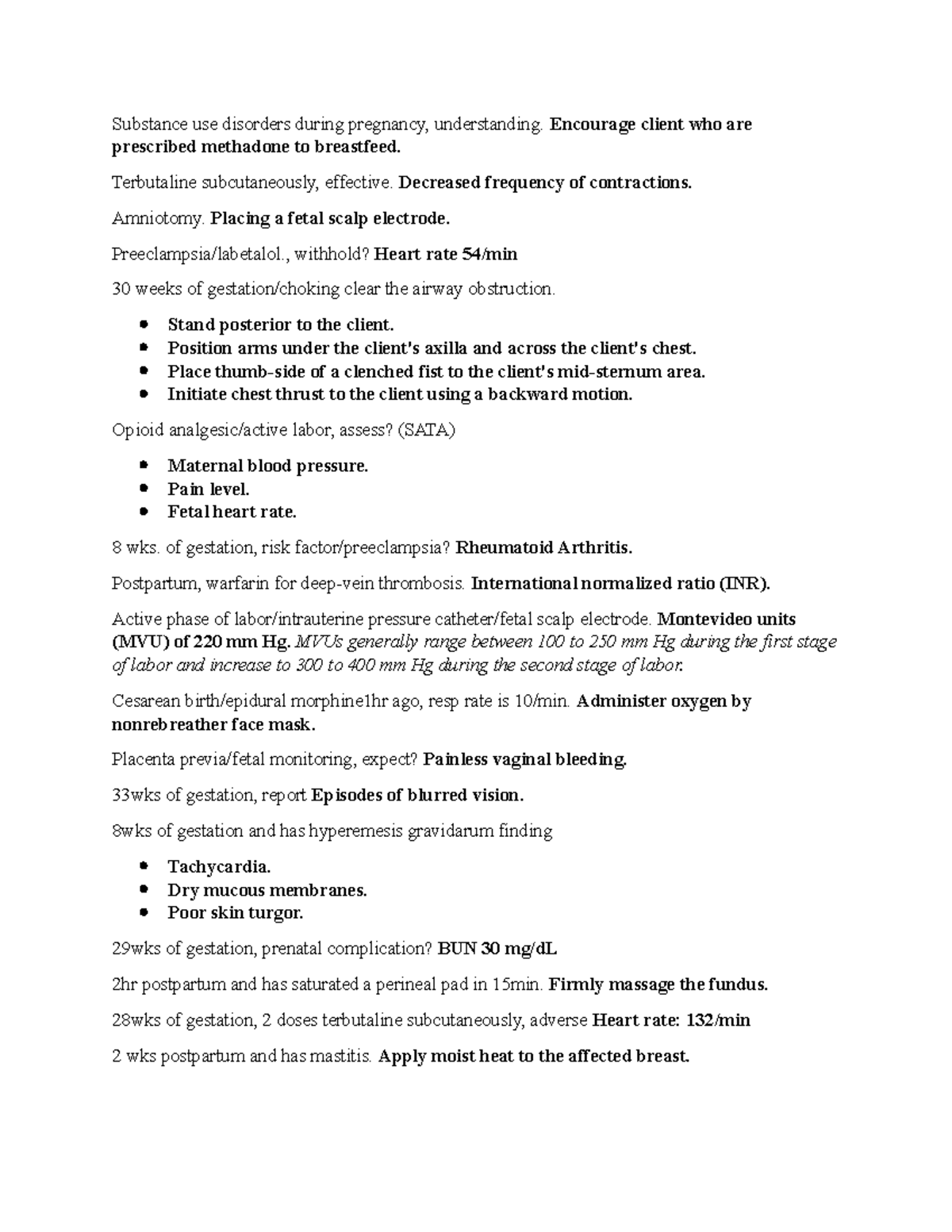 Maternal newborn notes - Substance use disorders during pregnancy ...