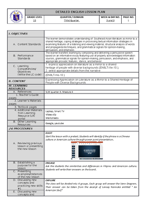 English 7 Q2-W6 - n/a - ####### I 7 Department of Education SDO- City ...