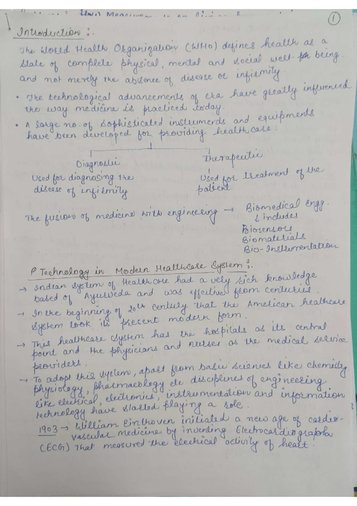 Biomedical notes 01 - Instrumentation and control - Studocu