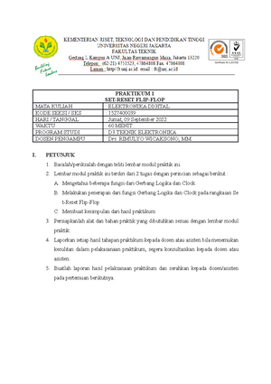 UTS Eldig - tugas elektronika digital - Elektronika Digital - Studocu