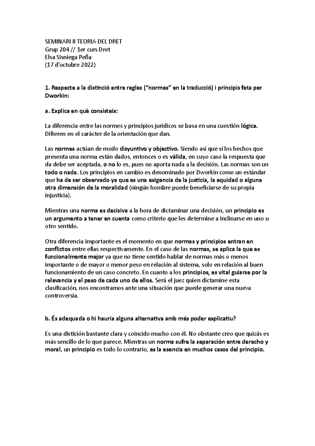 Seminari II Teoria DEL DRET - SEMINARI II TEORIA DEL DRET Grup 204 ...